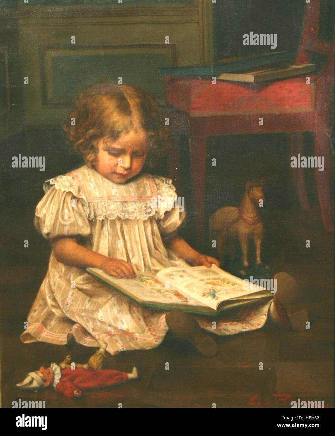 Emil Brack - Girl Reading Stock Photo - Alamy