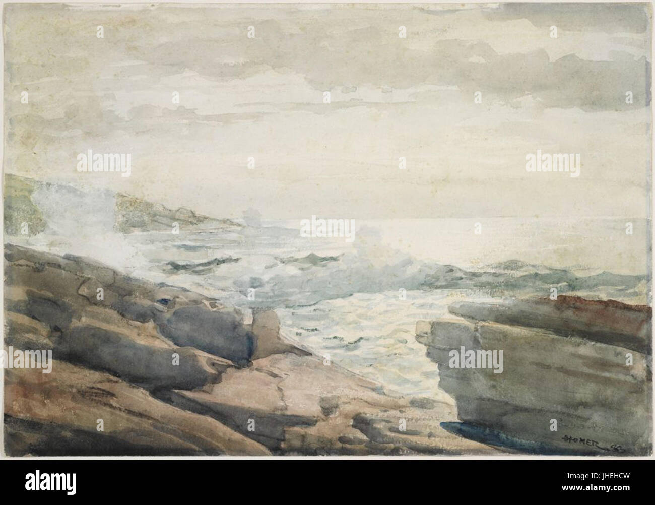 Winslow Homer - Waves on A Rocky Coast (1883 Stock Photo - Alamy