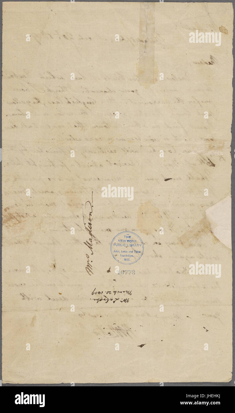 A letter or document dated March 20, 1809, housed in the New York ...