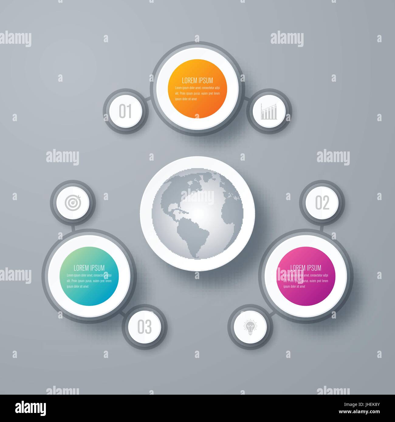 Infographics template 3 options with circle Stock Vector Image & Art ...