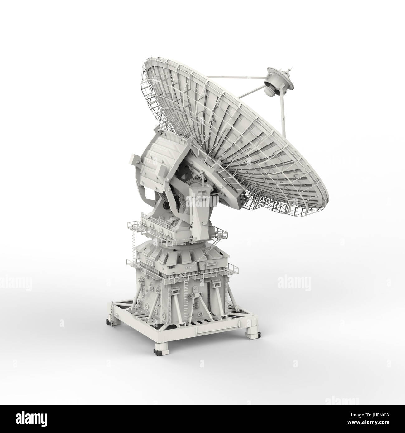 3d rendering satellite dish on white background Stock Photo - Alamy