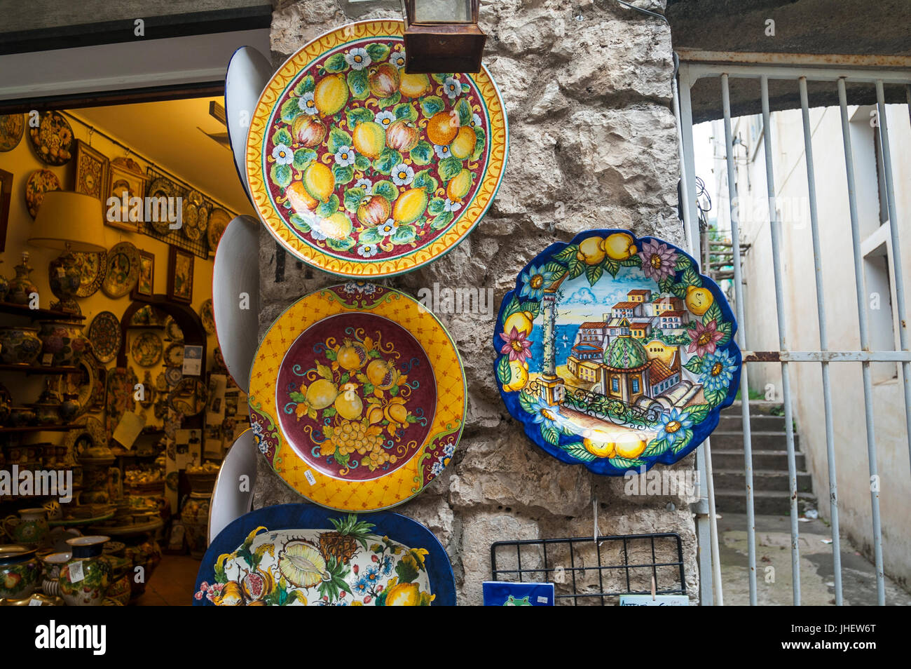 Italian handmade plates and bowls Stock Photo - Alamy