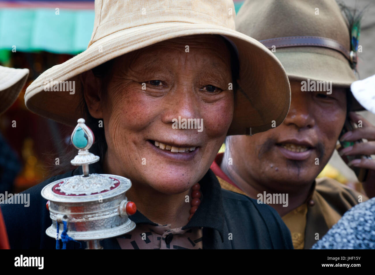 Tibetan buddhist devotees do the Kora clockwise circumambulation around ...