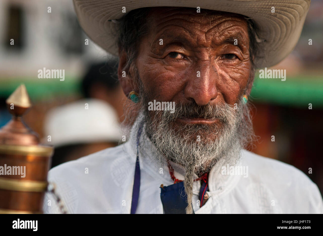 Tibetan buddhist devotees do the Kora clockwise circumambulation around ...