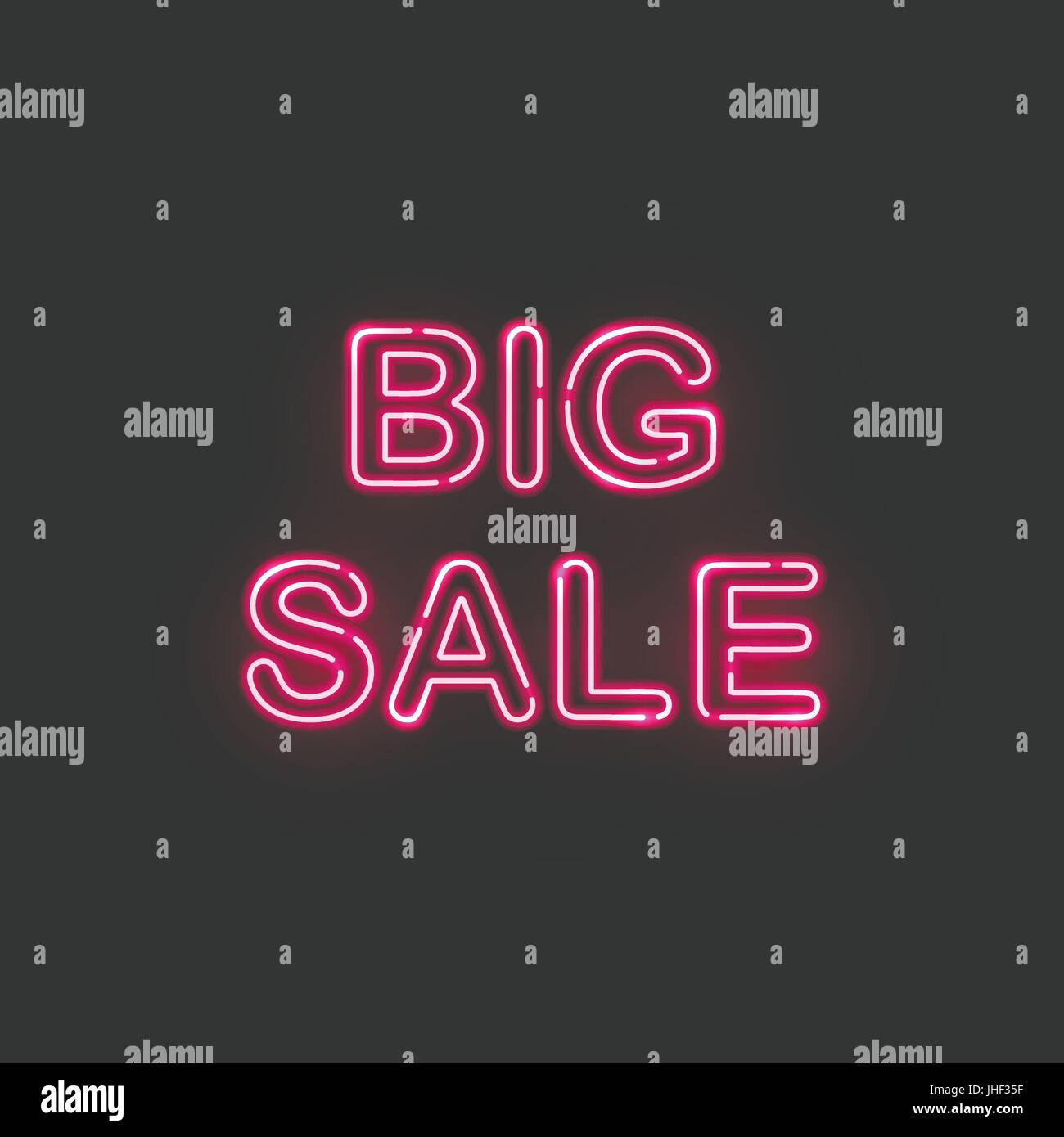 Neon icon Vector illustration Neon inscription Big sale in pink color ...
