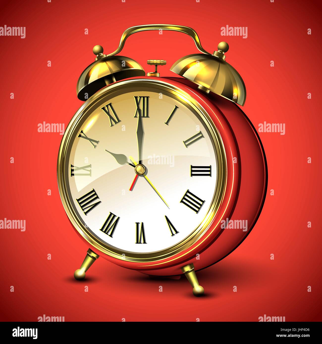 Vintage retro red clock Stock Vector Images - Alamy