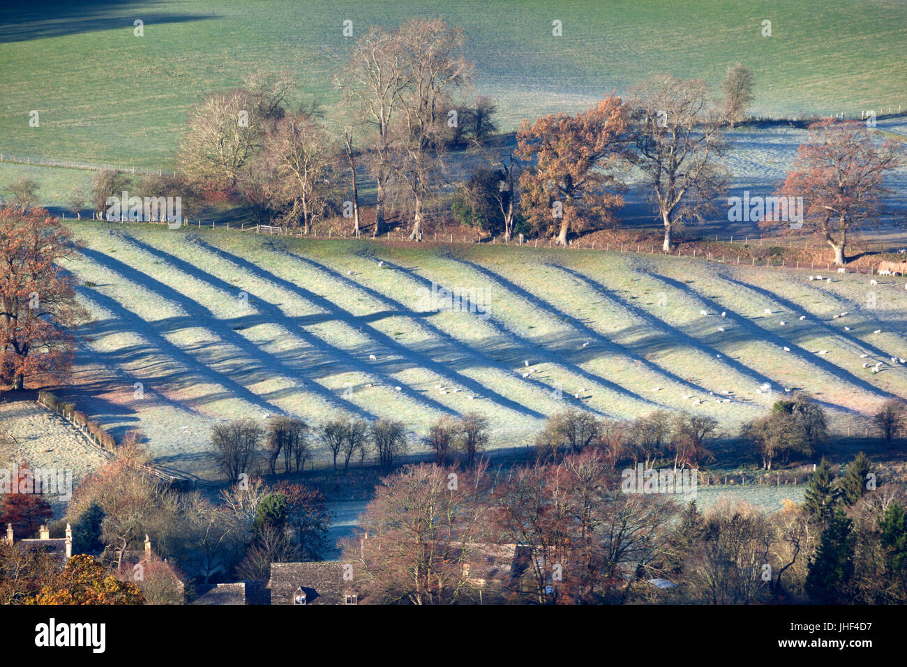 Ridge and Furrow created by medieval ploughing, Broadway, Cotswolds ...