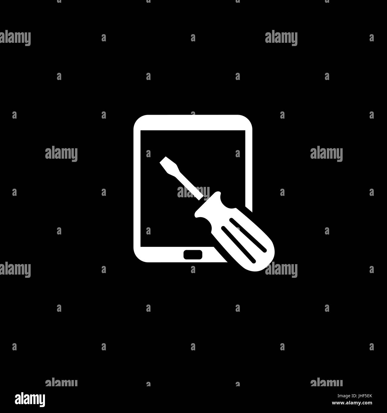Tablet PC Repair Service Icon. Flat Design Stock Vector Image & Art - Alamy