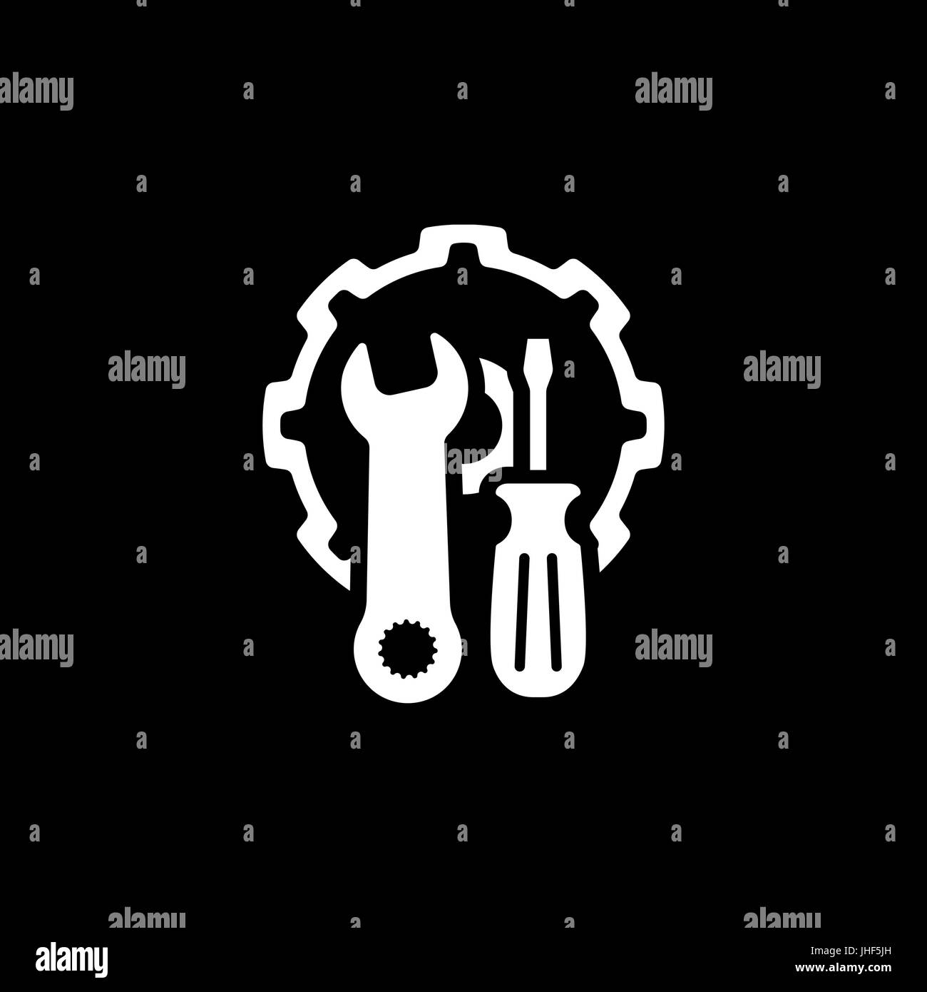Repair icon flat vector Black and White Stock Photos & Images - Alamy