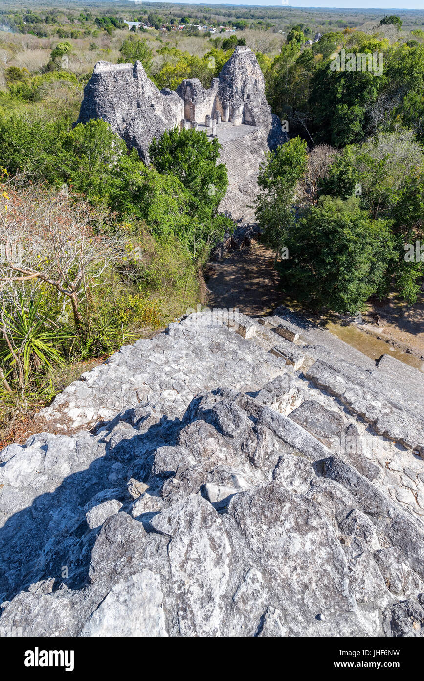 Vertical view of the ruins of Becan, Mexico Stock Photo - Alamy