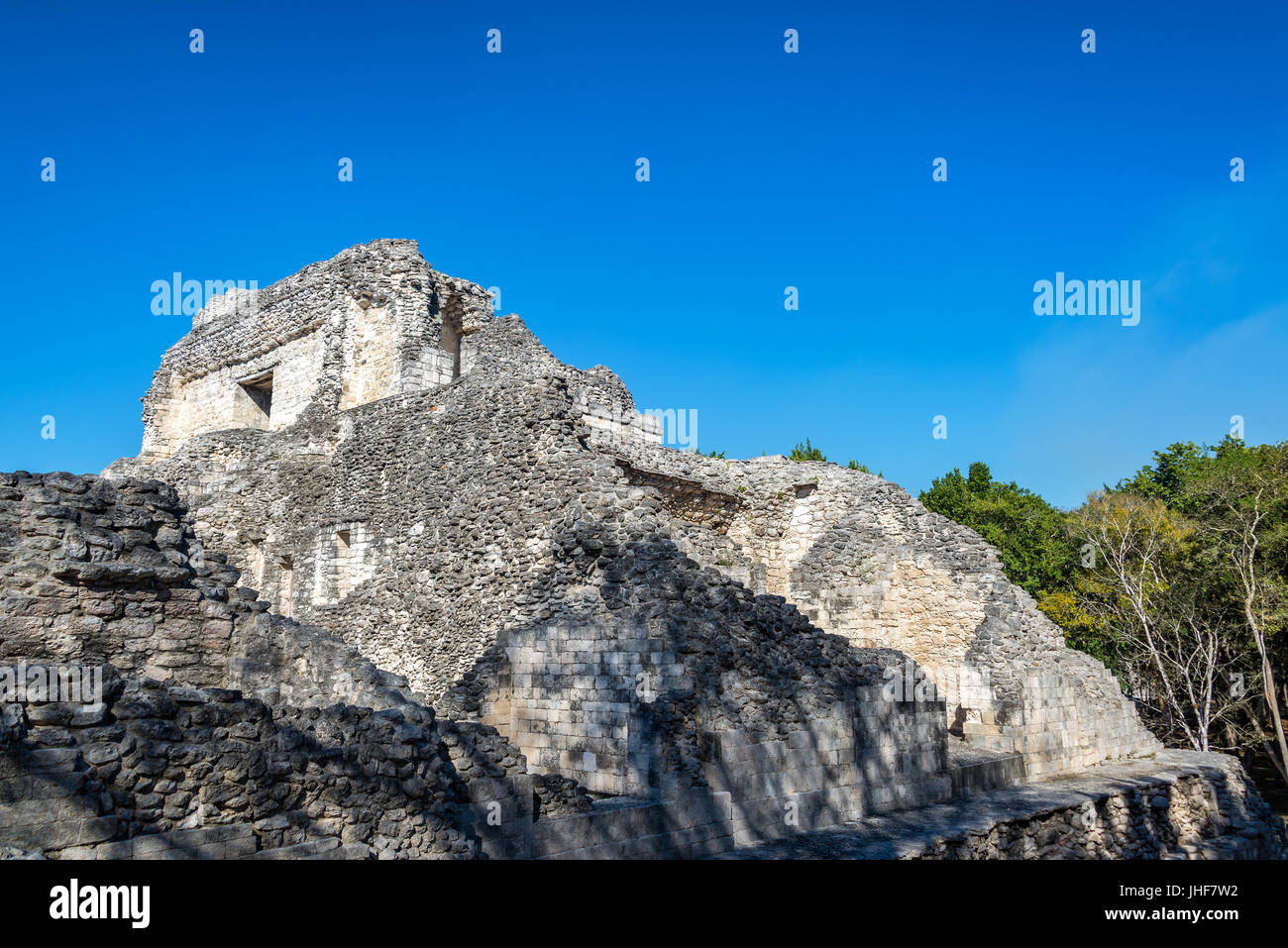 Ancient Mayan architecture in the ruins of Becan, Mexico Stock Photo ...