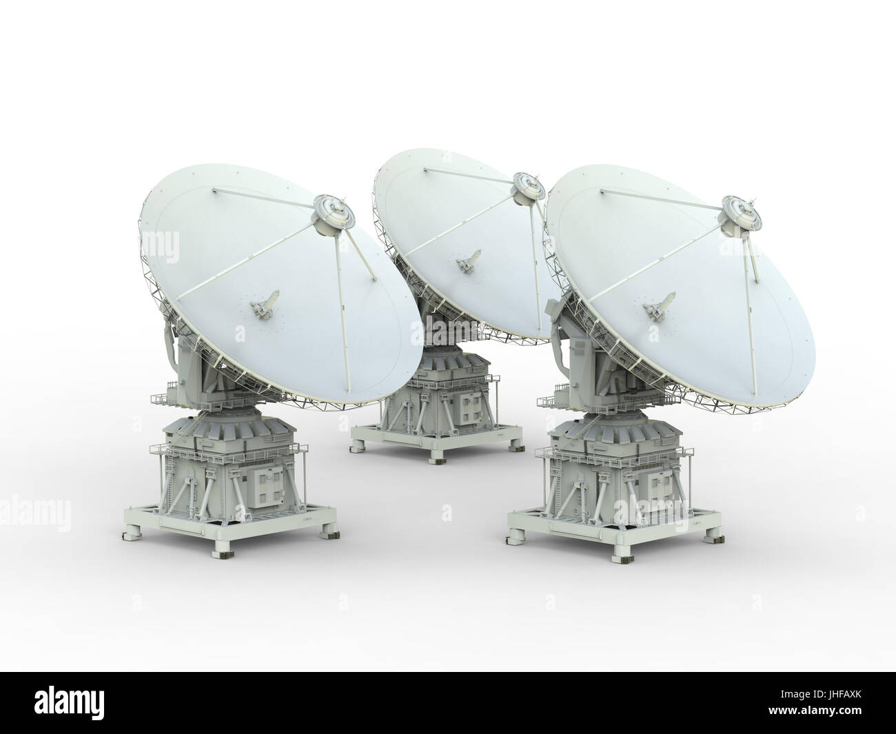 3d rendering satellite dish on white background Stock Photo - Alamy