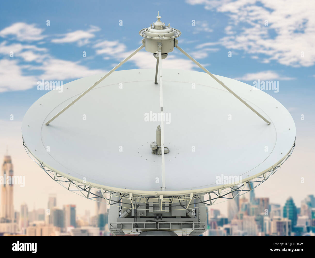3d rendering satellite dish with blue sky background Stock Photo - Alamy