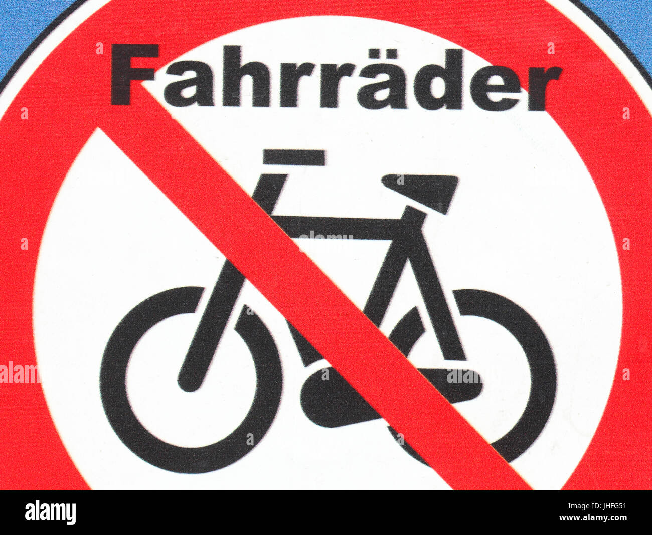 prohibition sign no bicycle, road sign Stock Photo - Alamy