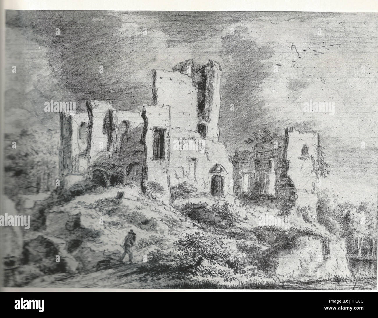 Landscape with a Ruined Castle - Jacob van Ruisdael Stock Photo - Alamy