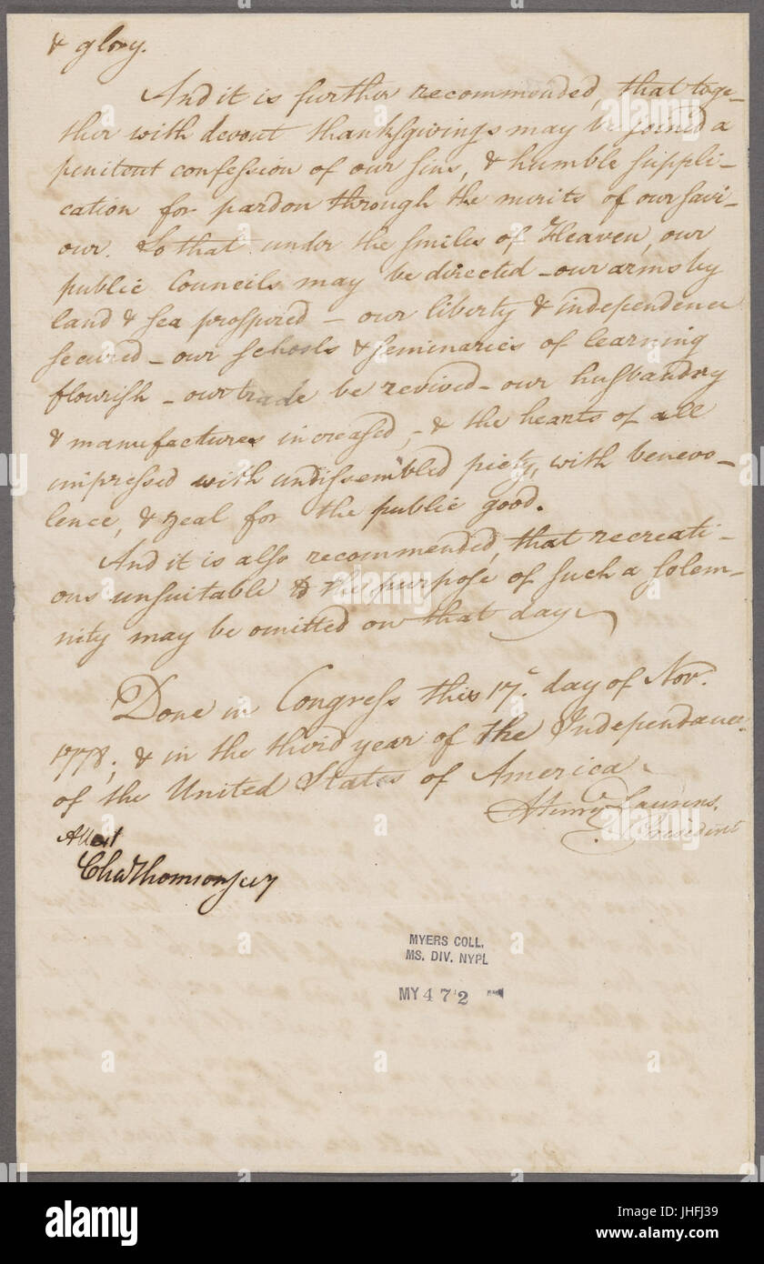 Laurens, Henry. New York.. Proclamation (NYPL b11868620-5351664 Stock ...