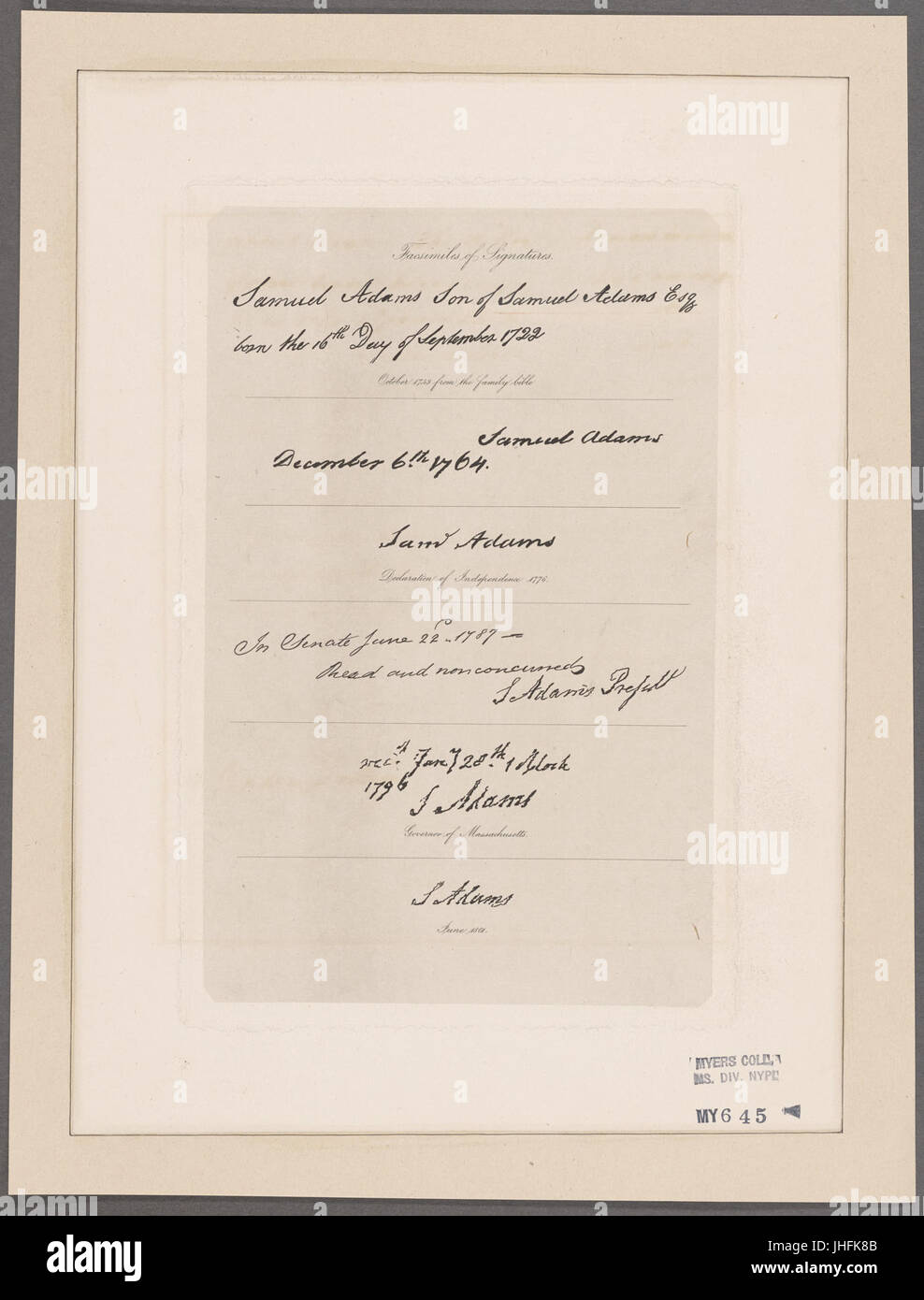 Facsimile of the signatures hi-res stock photography and images - Alamy
