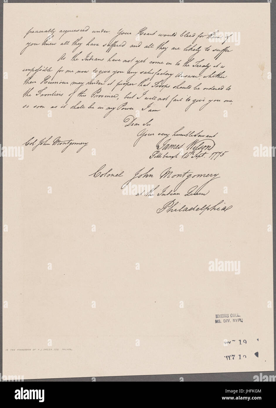 Col james montgomery hi-res stock photography and images - Alamy