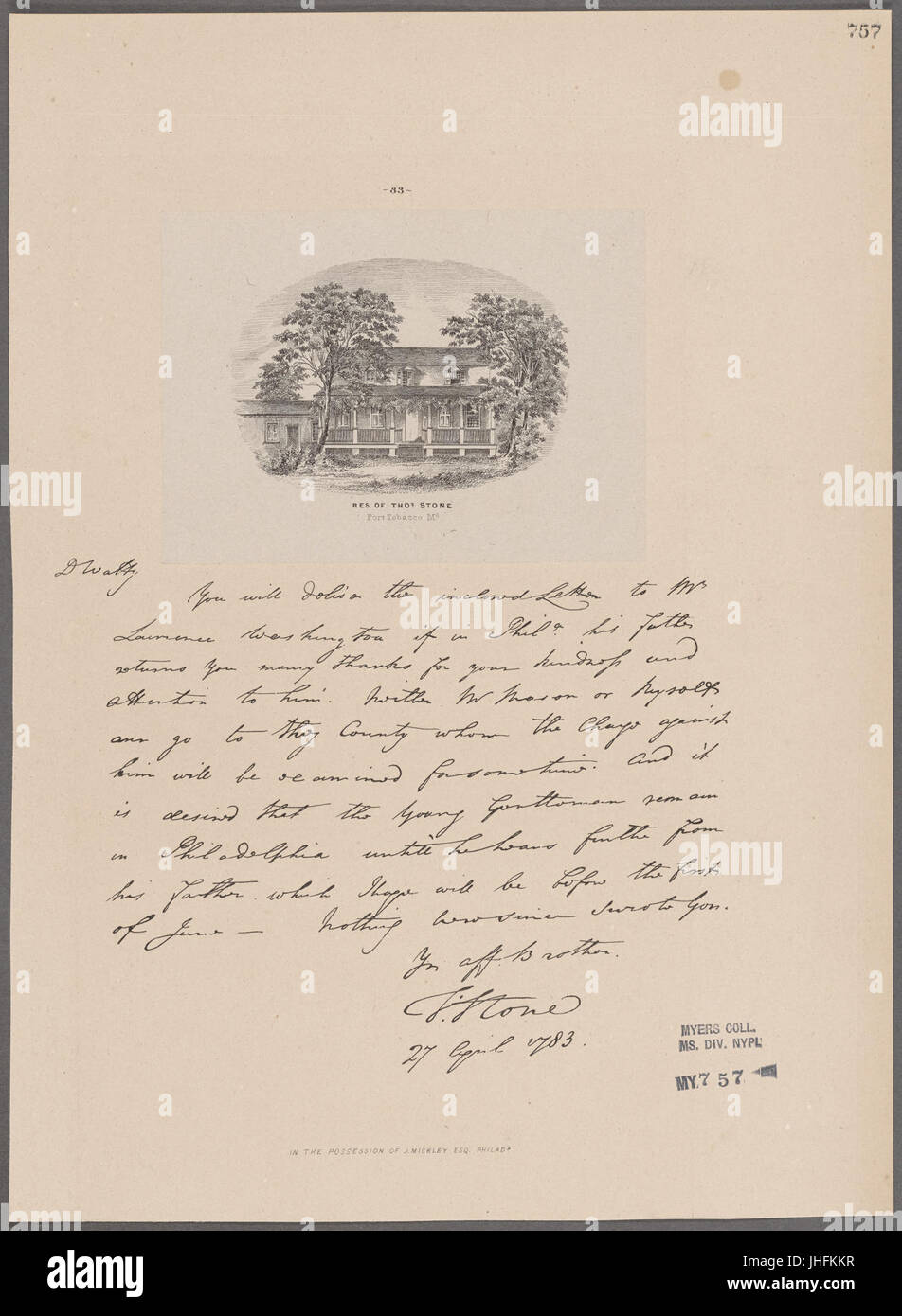 Stone, Thomas. To Dr. Watt (NYPL b11868620-5339131 Stock Photo - Alamy