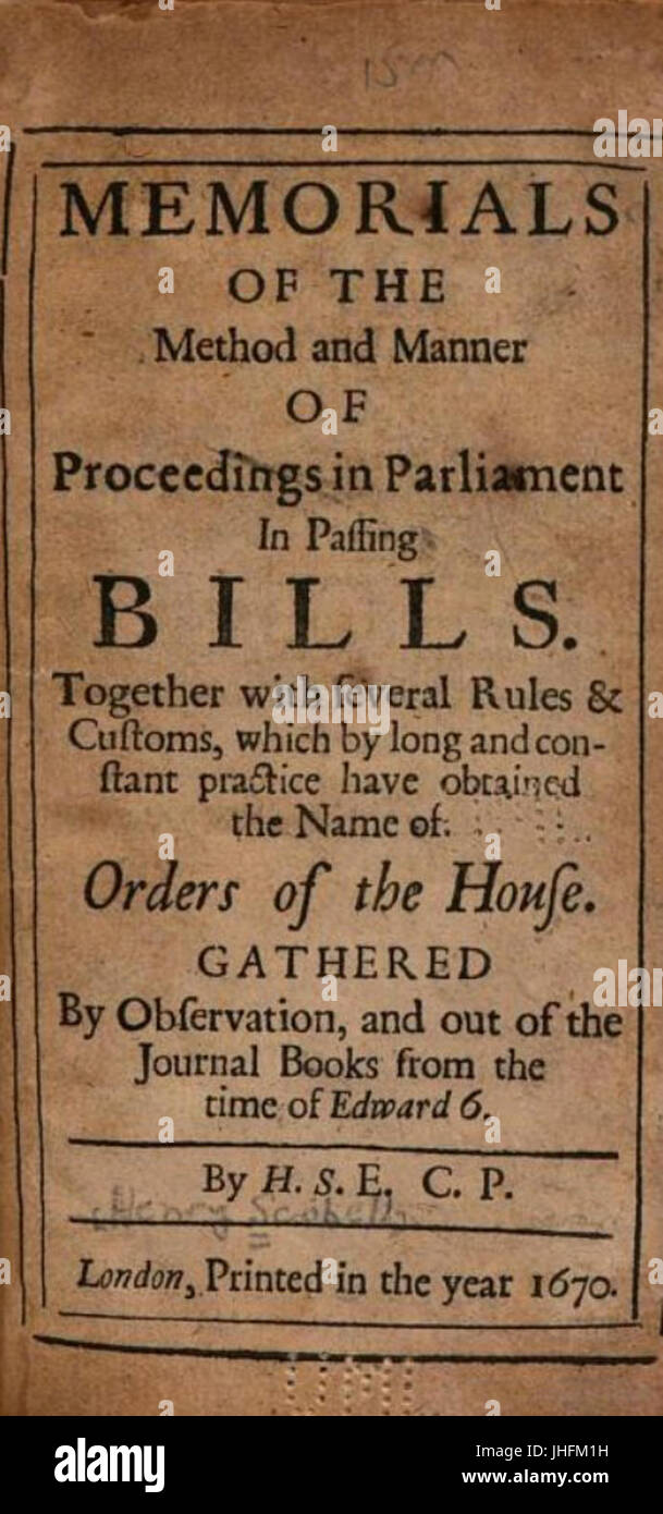 Parliament title page hi-res stock photography and images - Alamy