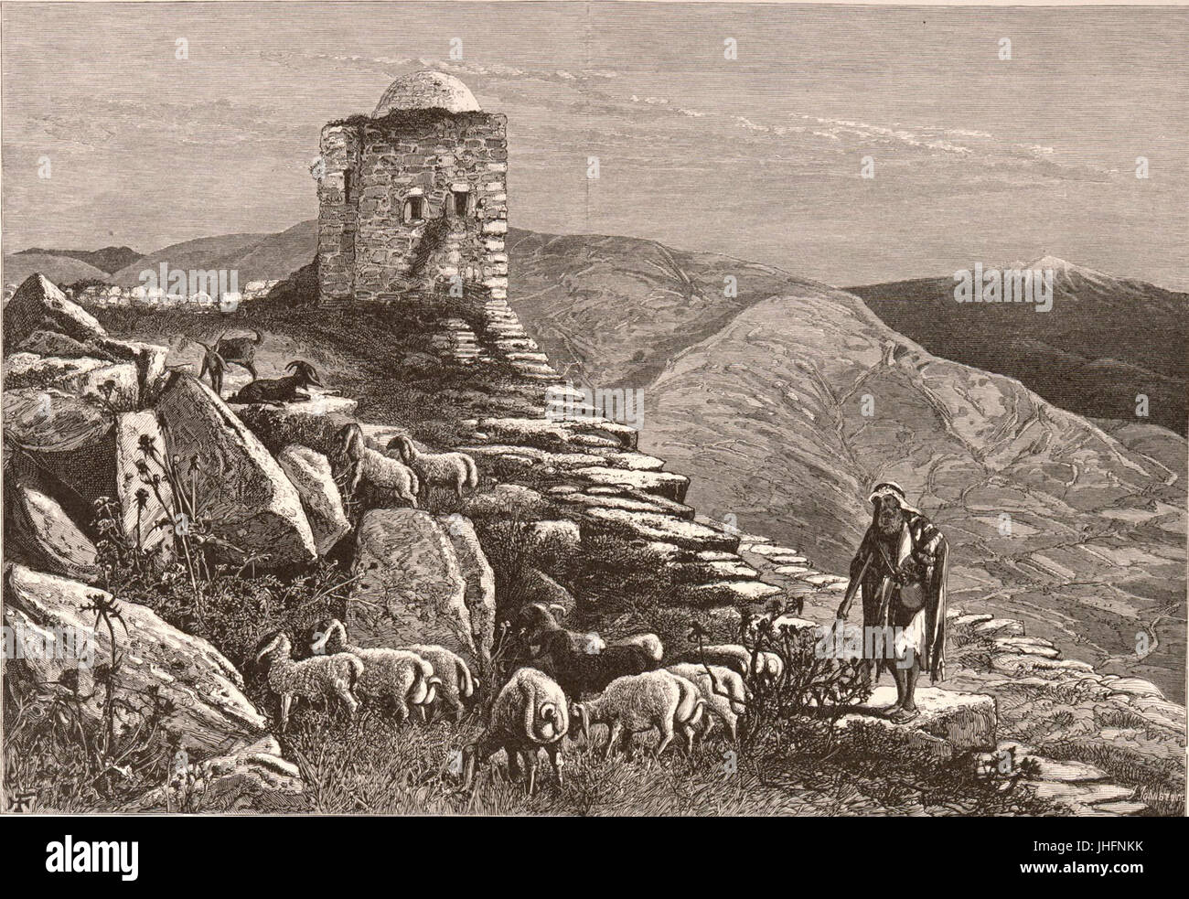 Harry Fenn. Ruins on the summit of Mount Gerizim, on the site of the ...