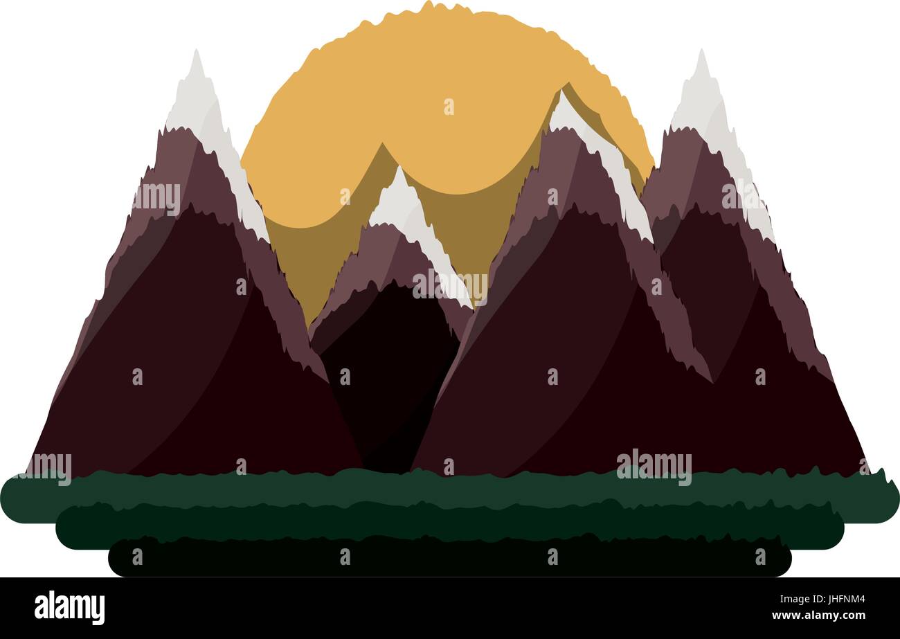 Beautiful mountains landscape icon vector illustration graphic design ...