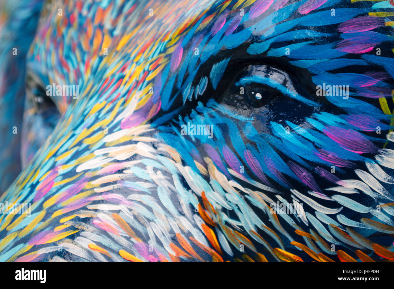 Close up Blue Grizzly Bear Sculpture, Artwork, Art, Anchorage, Alaska ...