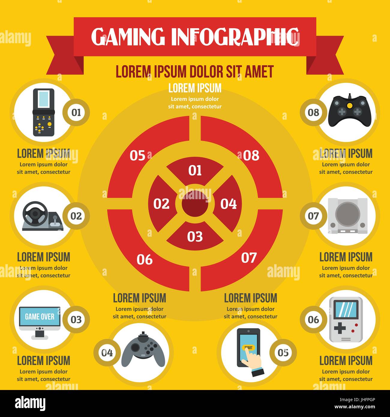 Gaming infographic concept, flat style Stock Vector Image & Art - Alamy