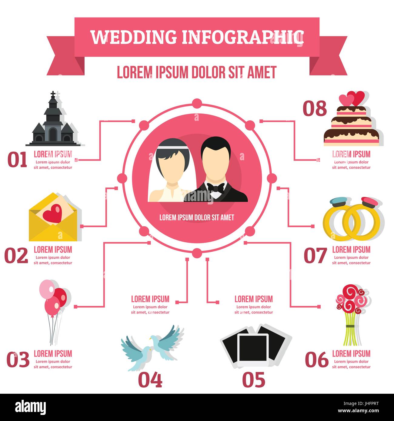 Wedding bouquet rings concept Stock Vector Images - Alamy