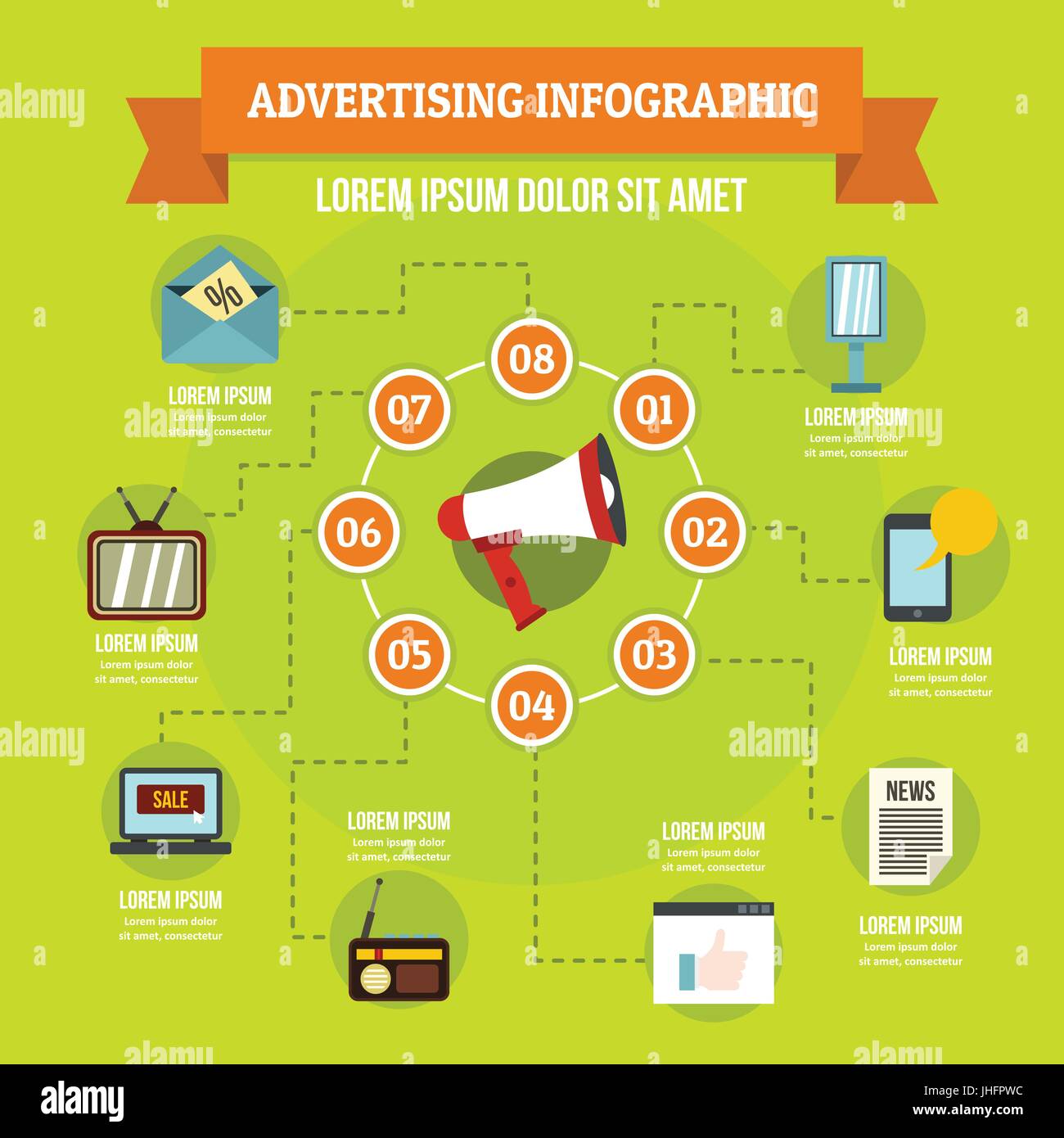 Advertising infographic concept, flat style Stock Vector Image & Art ...