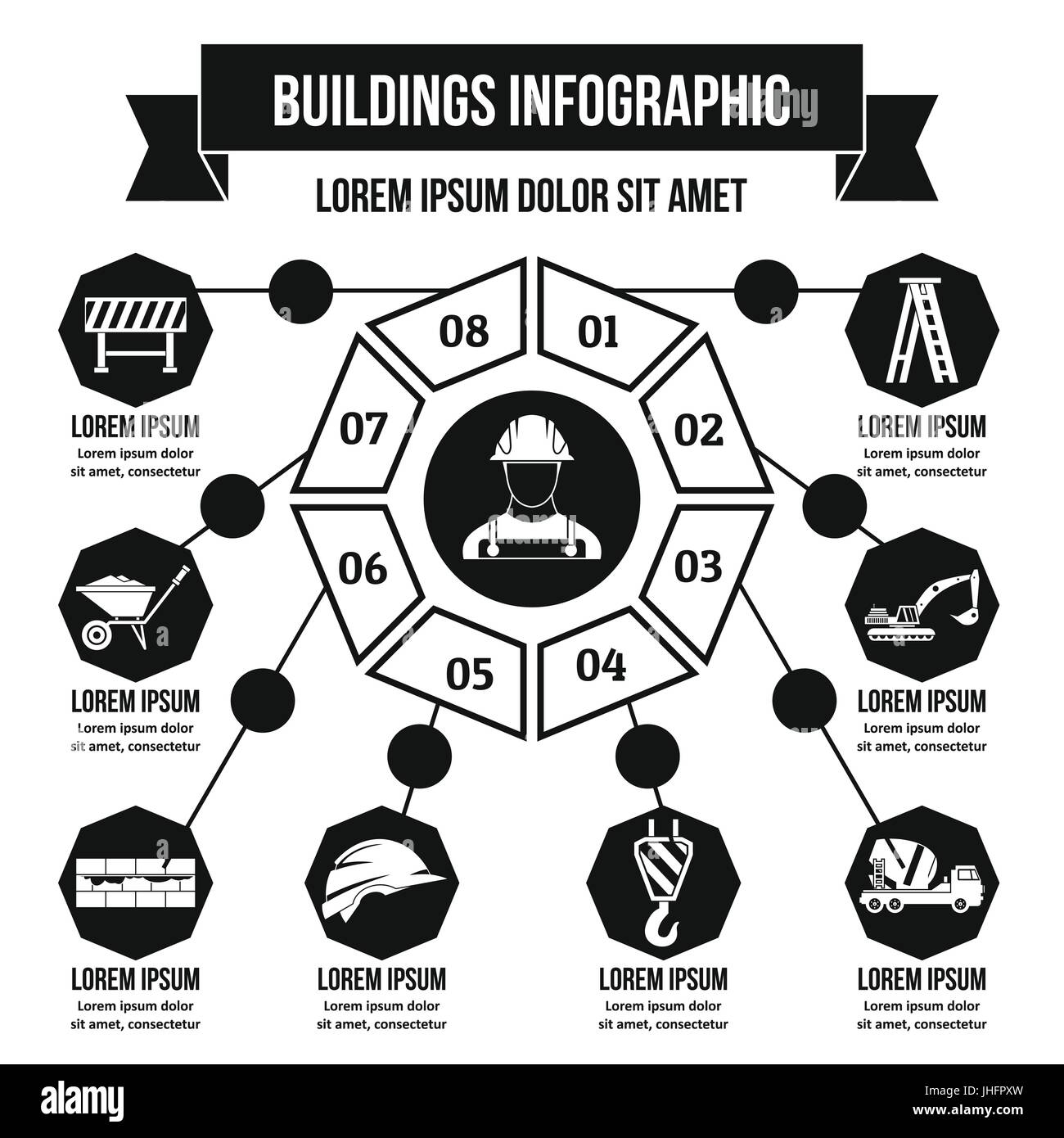 Buildings infographic concept, simple style Stock Vector Image & Art ...