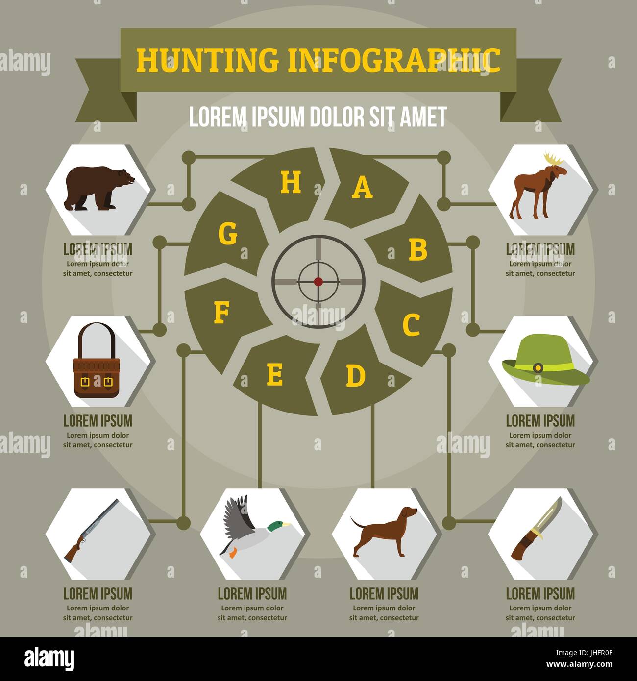 Hunting infographic concept, flat style Stock Vector Image & Art - Alamy