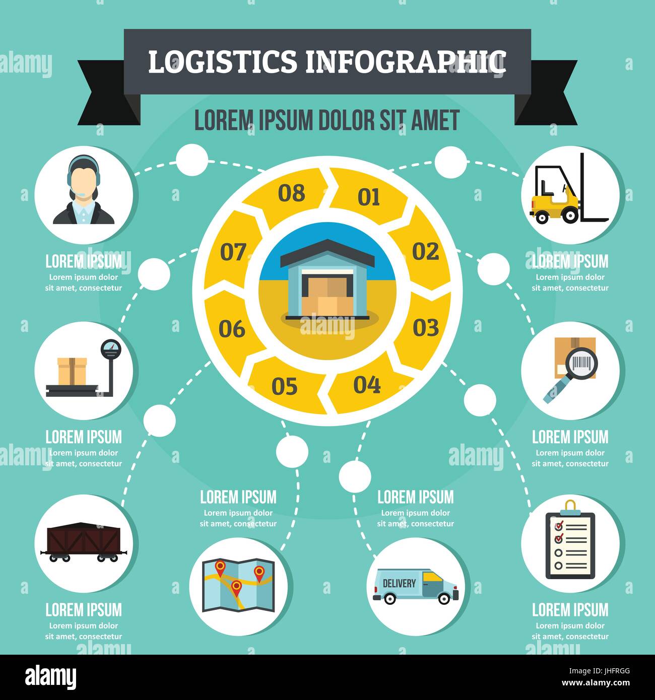 Logistics infographic concept, flat style Stock Vector Image & Art - Alamy