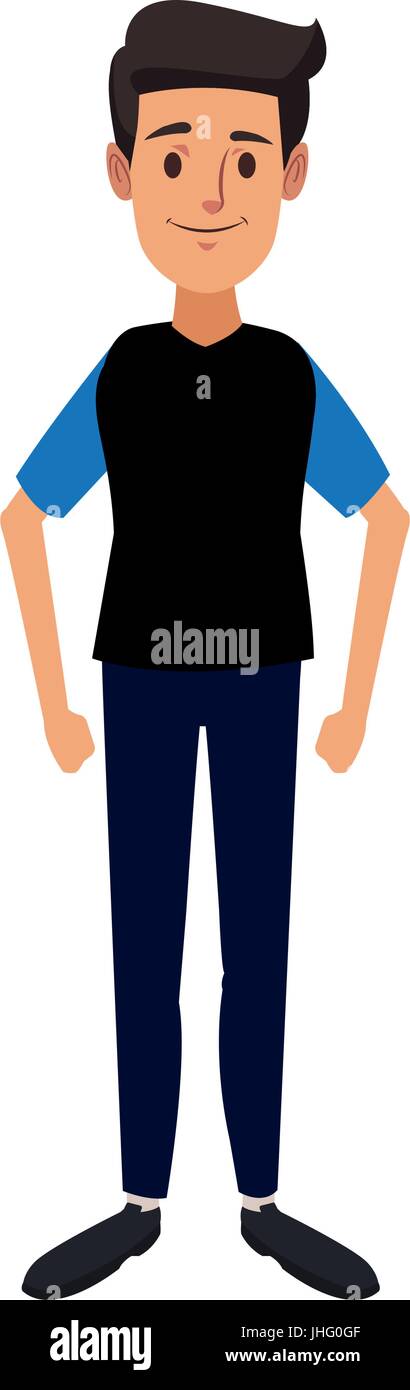 standing man young people cartoon image Stock Vector Image & Art - Alamy
