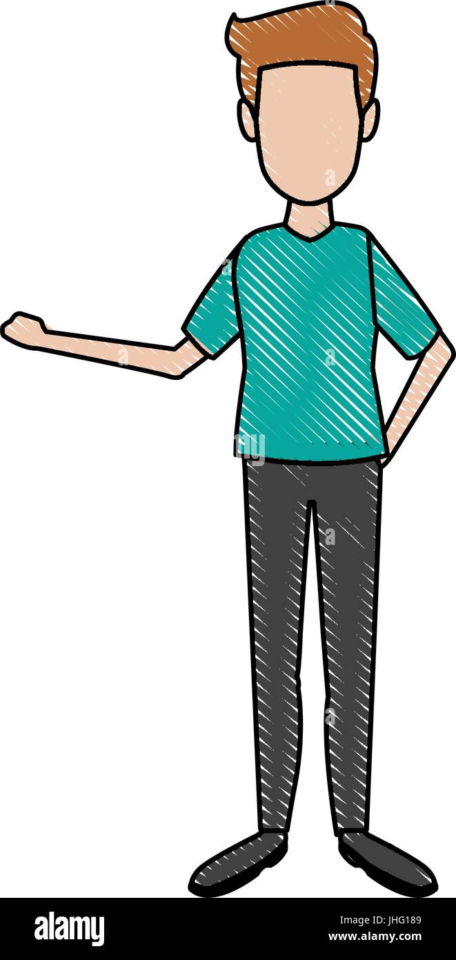 standing man young people cartoon image Stock Vector Image & Art - Alamy