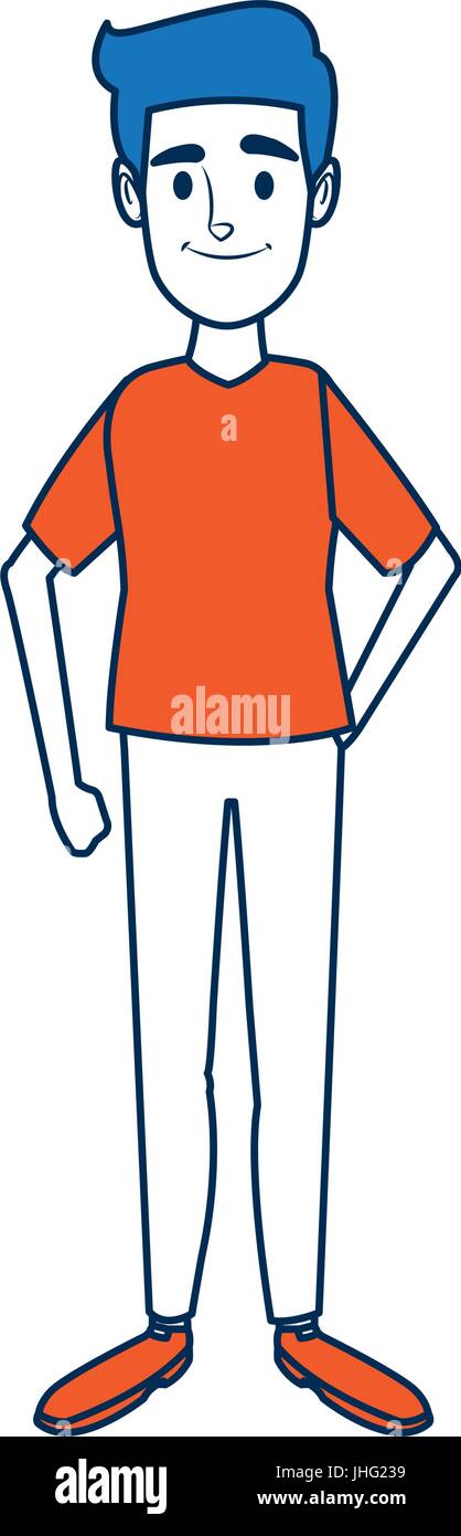standing man young people cartoon image Stock Vector Image & Art - Alamy