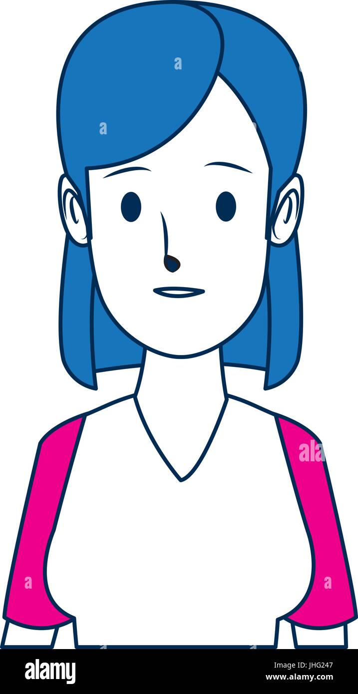 portrait woman young female cartoon people Stock Vector Image & Art - Alamy