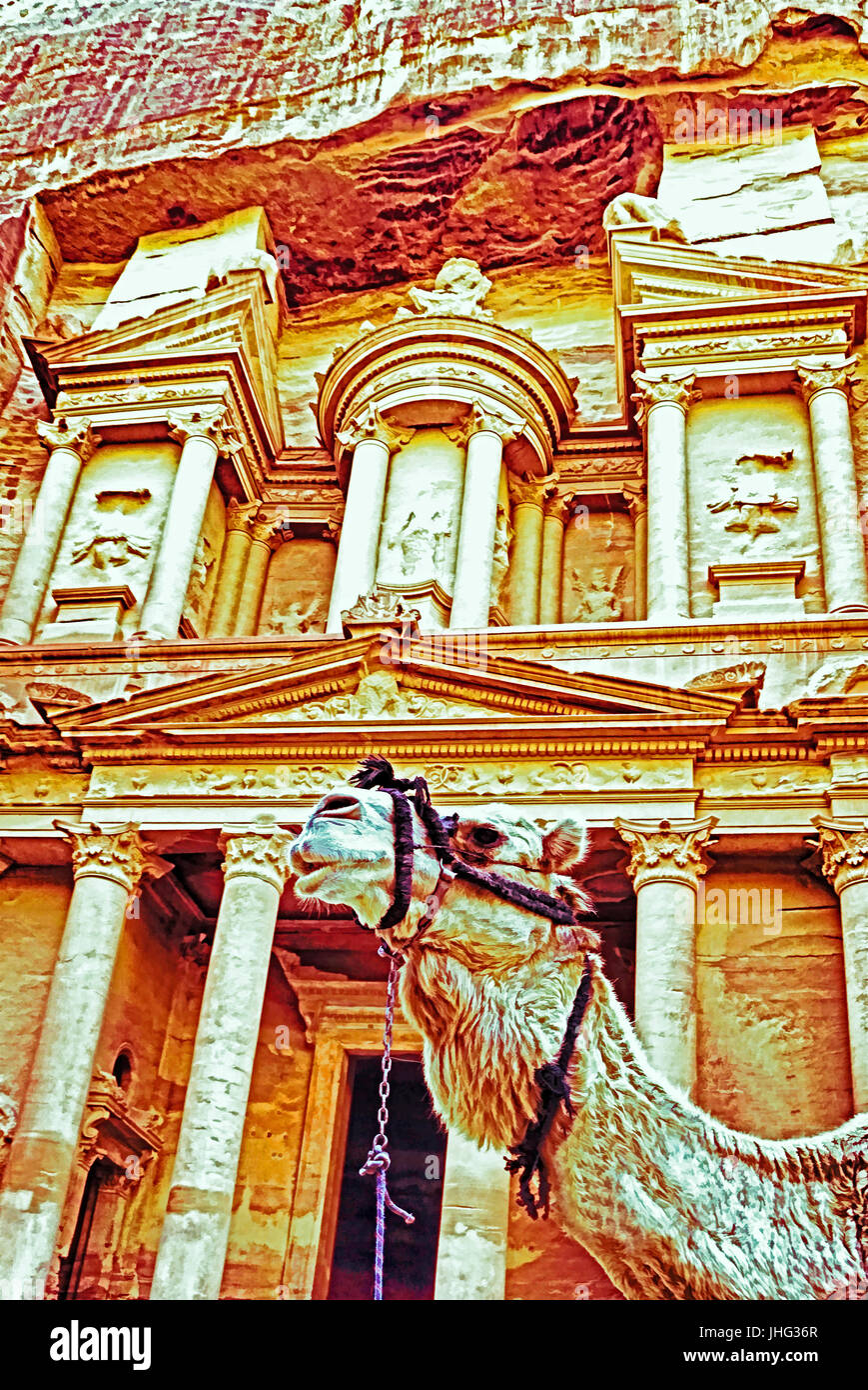 Petra the treasury painting hi-res stock photography and images - Alamy