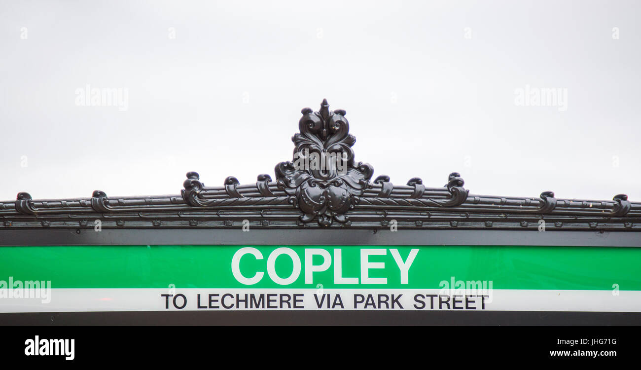 green entrance sign at Copley subway station in Boston Stock Photo - Alamy