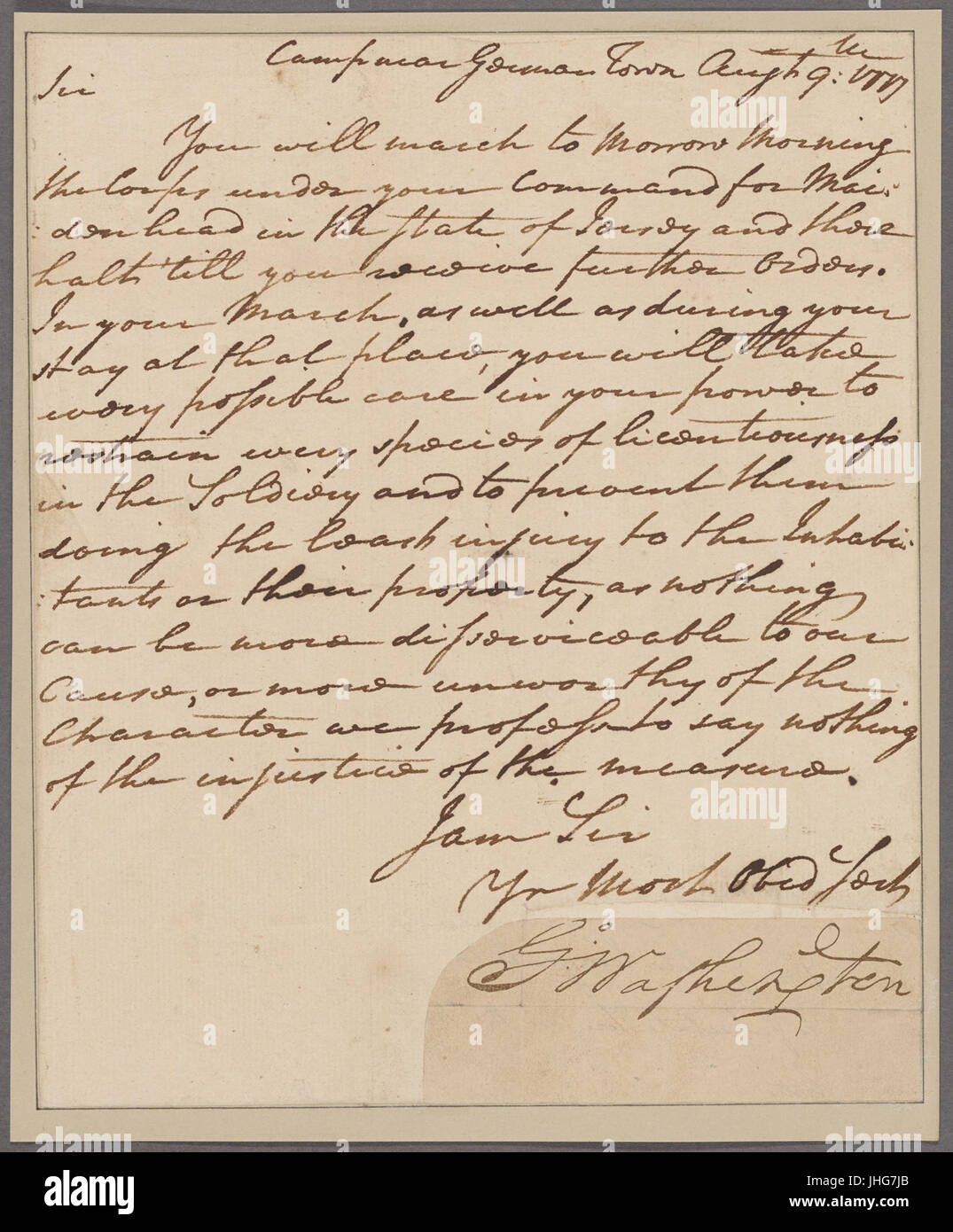 Washington, George. Camp near Germantown. To Colonel Morgan (NYPL ...