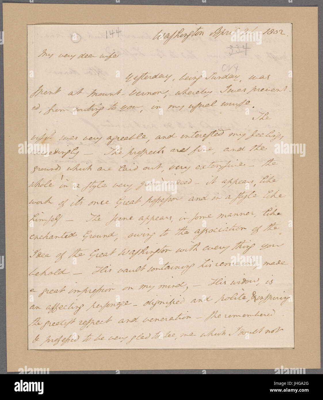 Odgen, Aaron. Washington. To his wife (NYPL b11868620-5377978 Stock ...
