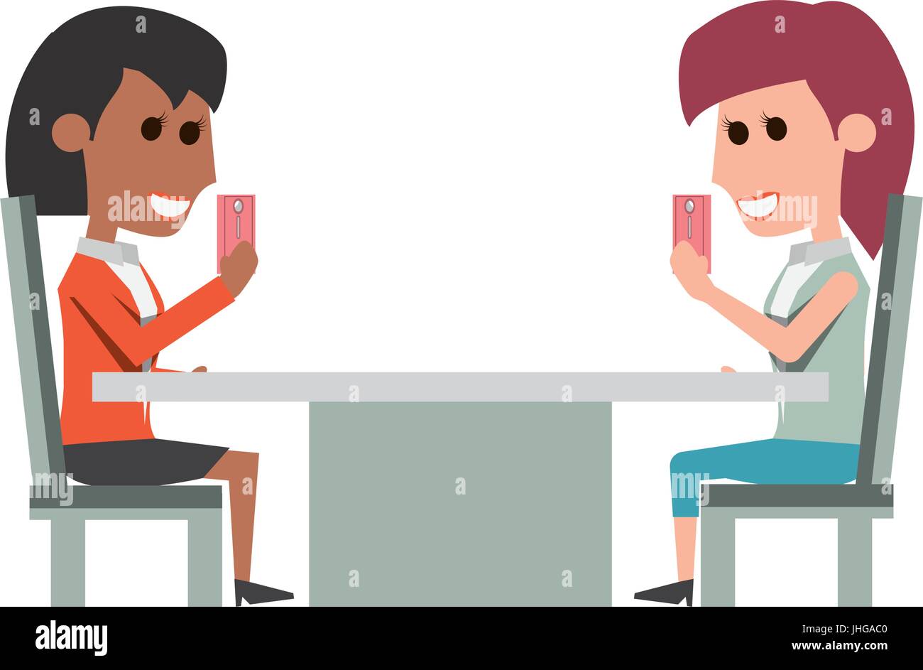 Girls with smartphones icon vector illustration graphic design Stock ...