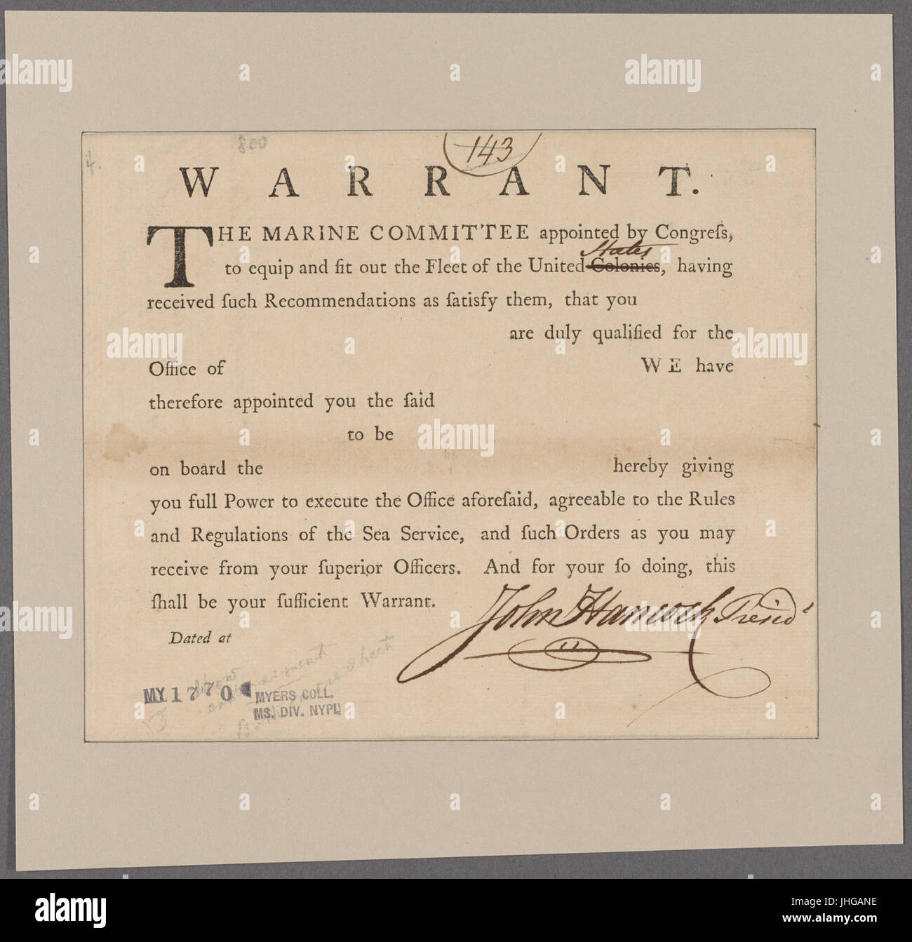 John hancock signature hi-res stock photography and images - Alamy