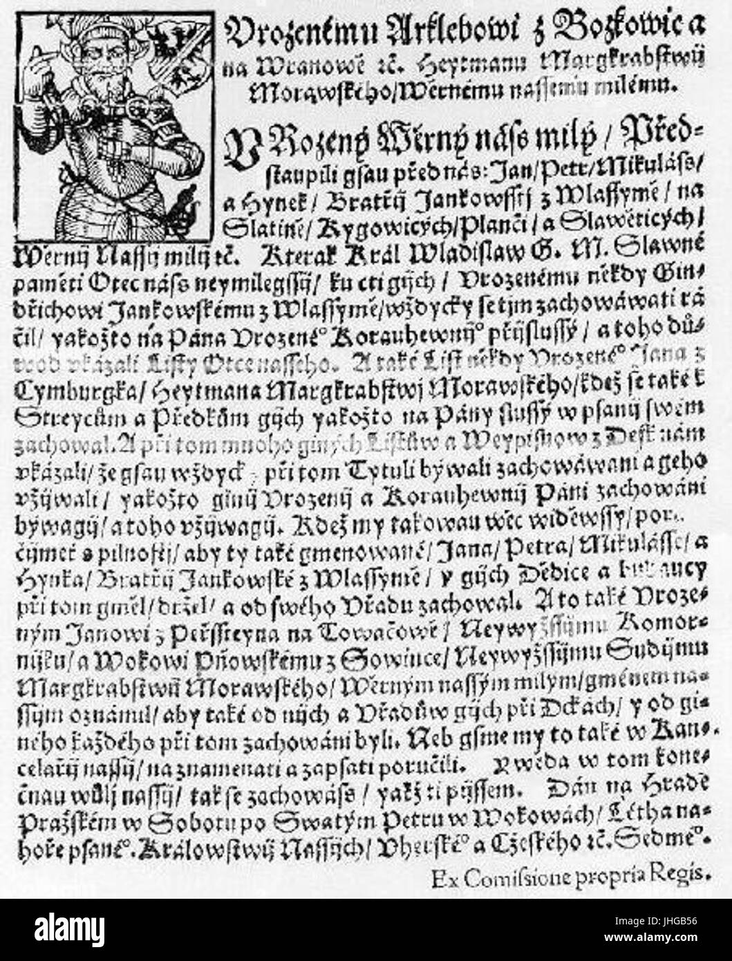 Jankovsky record of Nobility from 1522 Stock Photo - Alamy