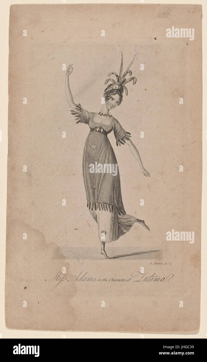 Miss Adams in the character of Zulima in the grand ballet dance of ...