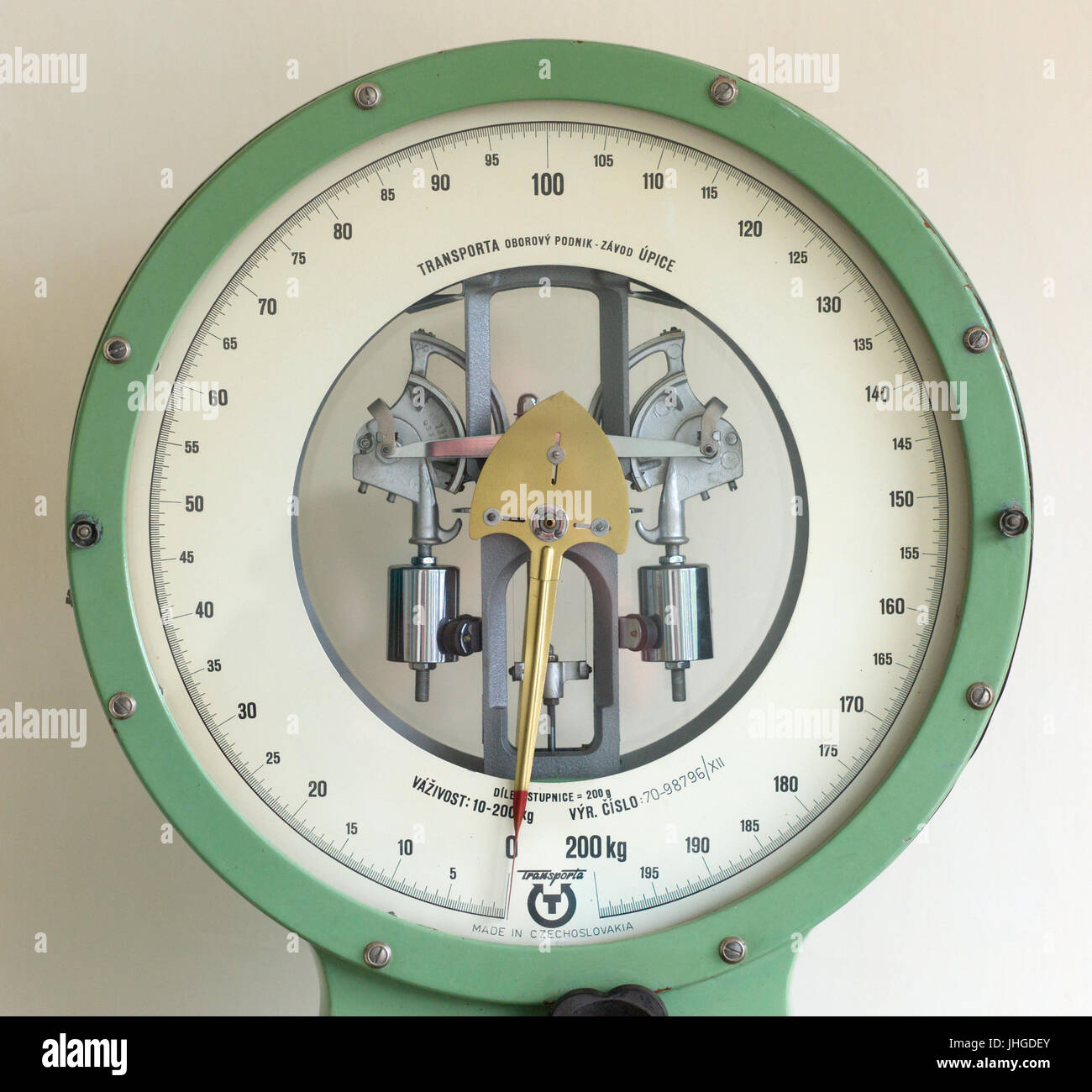 Czechoslovakian made weighing scales inside terminal building at ...