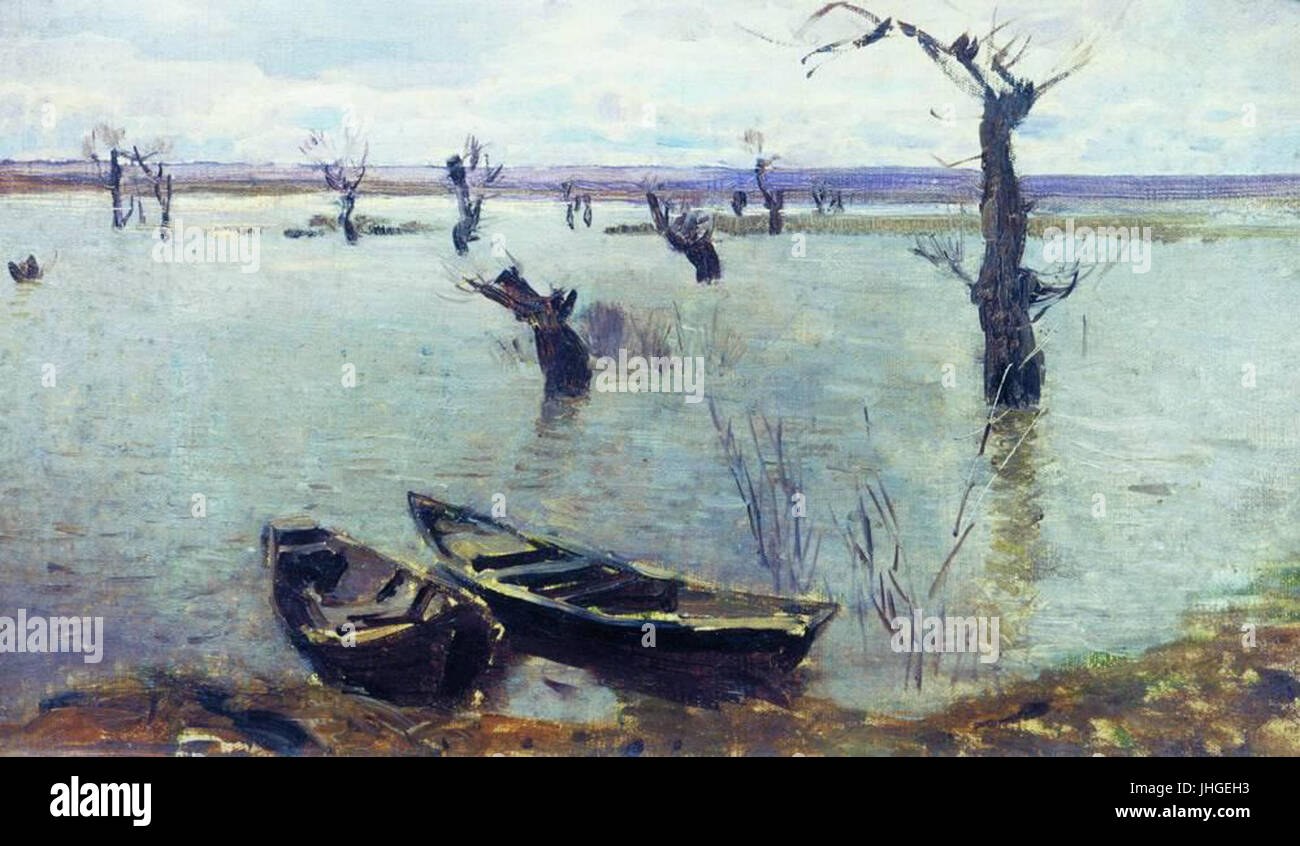 Issac Levitan, 1887 - High waters Stock Photo - Alamy