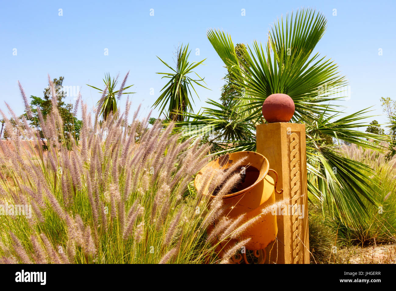 Close up of a beautiful waste bin in a free open public roadside park ...