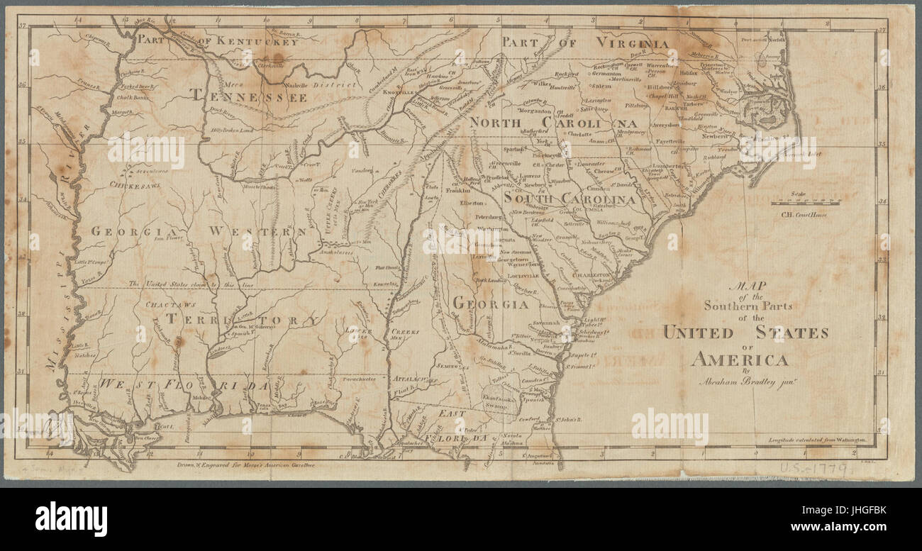 Map of southern united states hi-res stock photography and images - Alamy