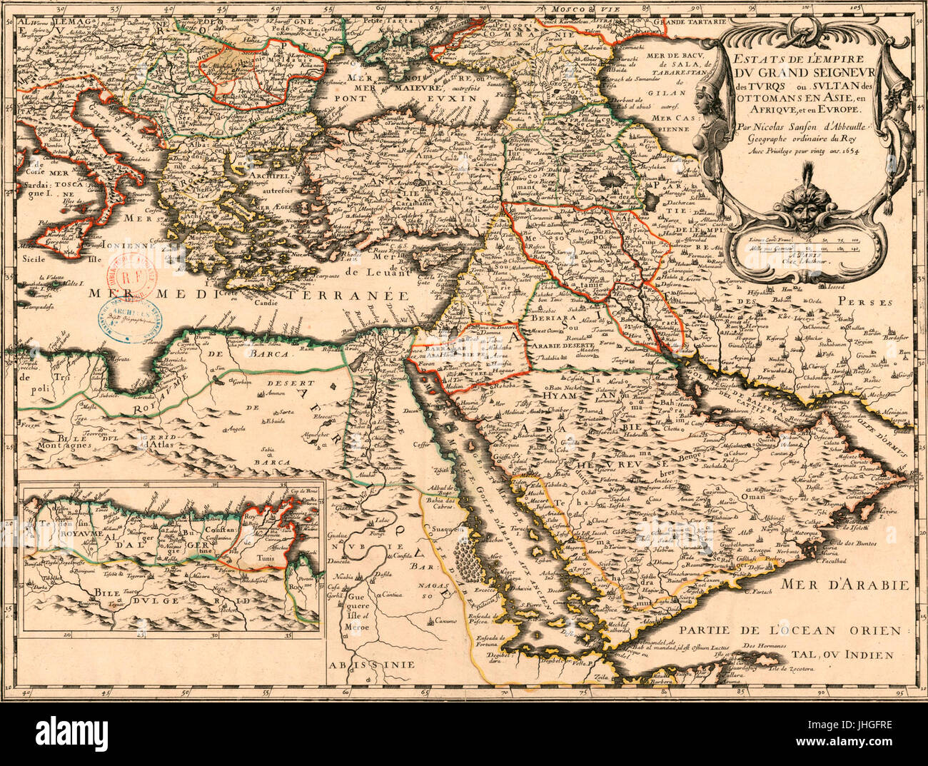 Nicolas Sanson. Estats de l'Empire du Grand Seigneur des Turqs ou ...